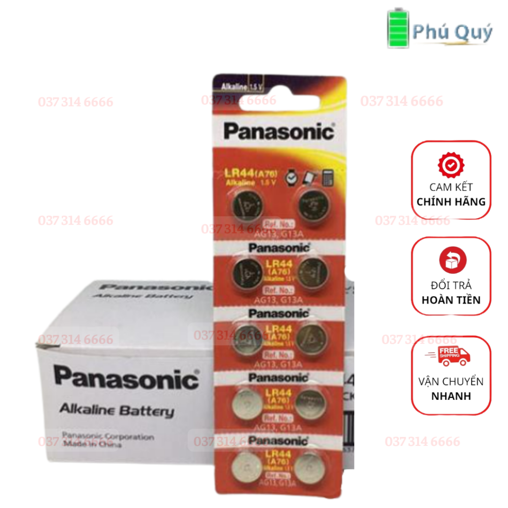Pin LR44 A76 PANASONIC vỉ 2 chính hãng chất lượng cao.