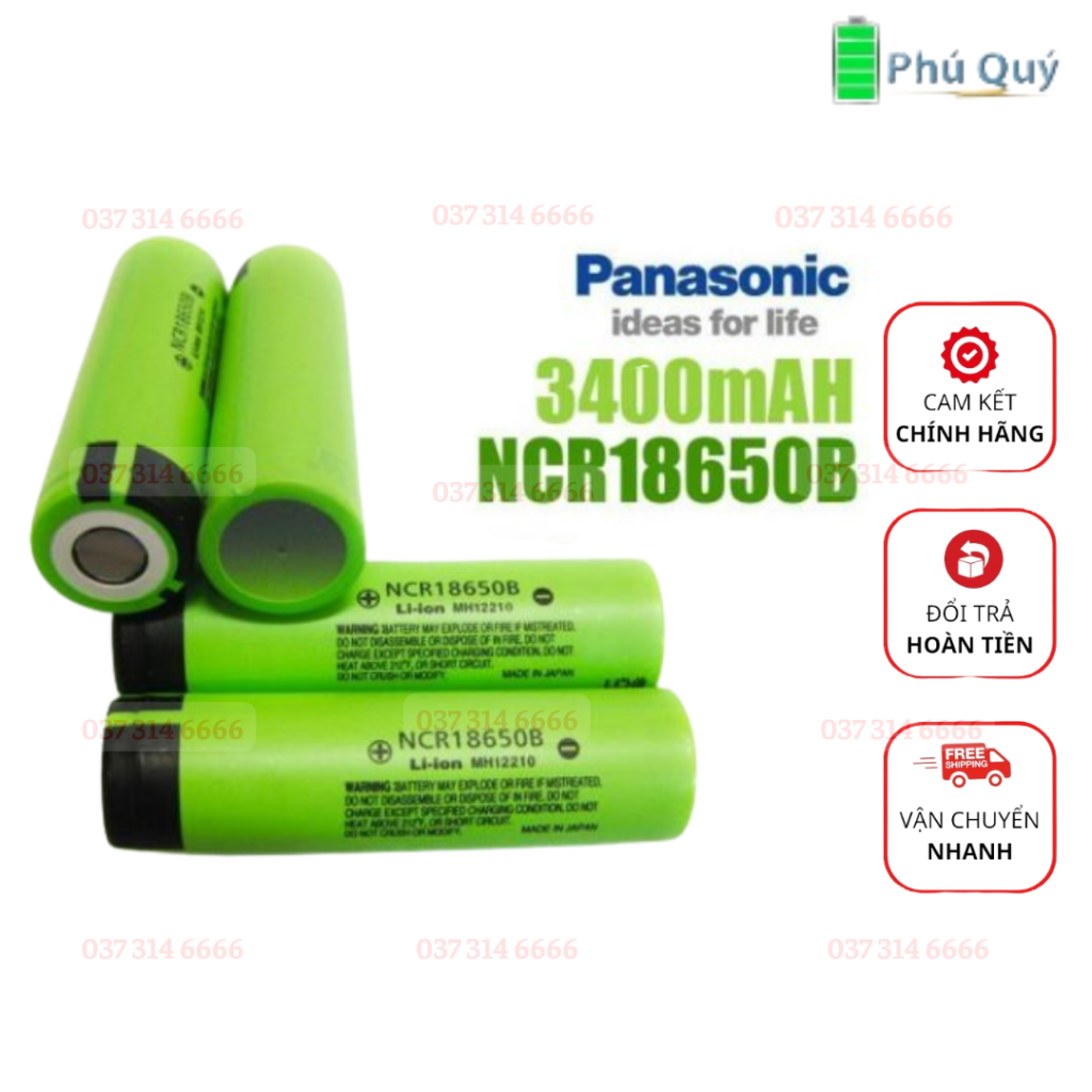 Pin Panasonic 18650 chính hãng dung lượng cao lên đến 3400mah